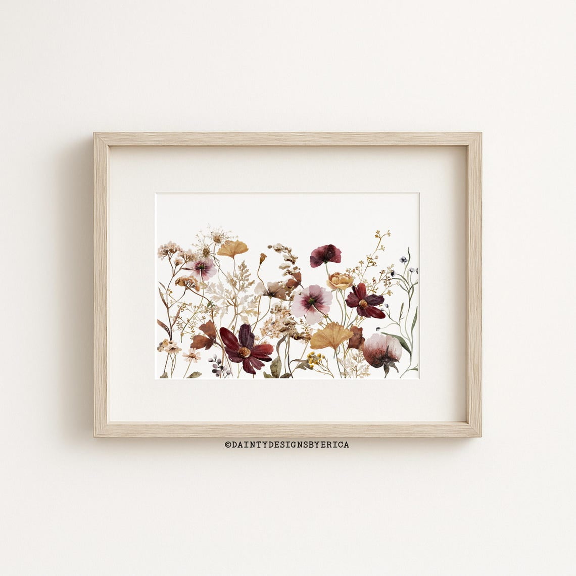 Fall Wildflowers Rustic Autumn Wall Art, Stretched Canvas Size 12x18 ...