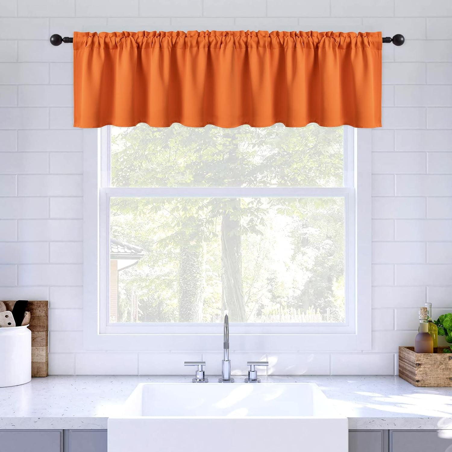 Fall Window Valance for Bedroom Living Room Kitchen Bathroom Energy ...