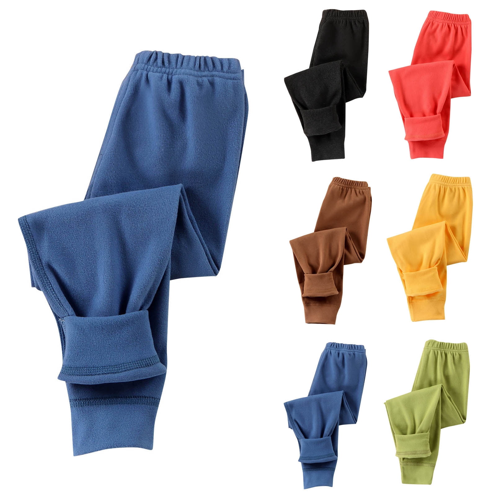 Ahuyic Long Pants for Kids,Boys Girls Solid Color Thermal Leggings 1-11 ...