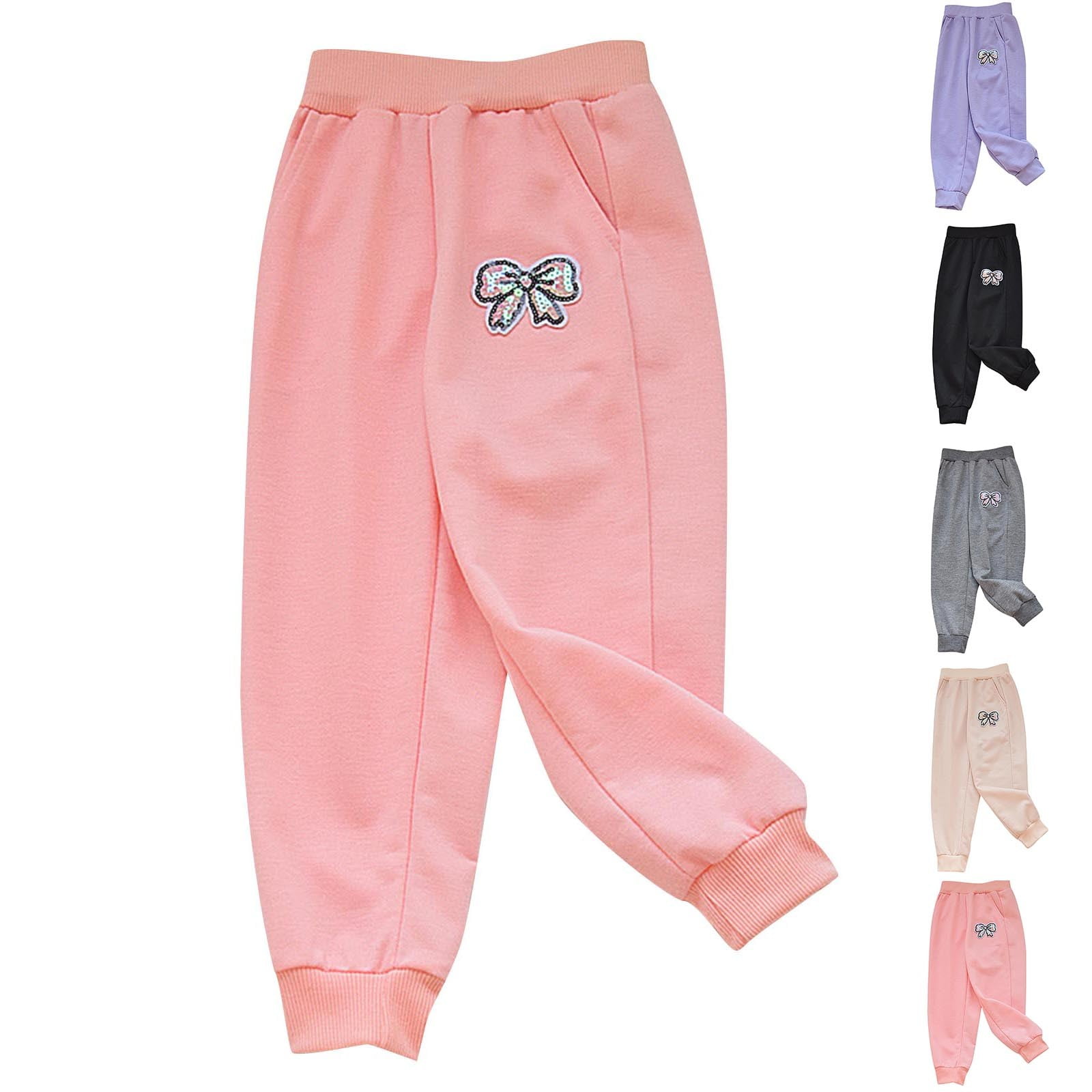 Fall Winter Savings!Ahuyic Long Pants for Kids,Girls Joggers with Bow ...