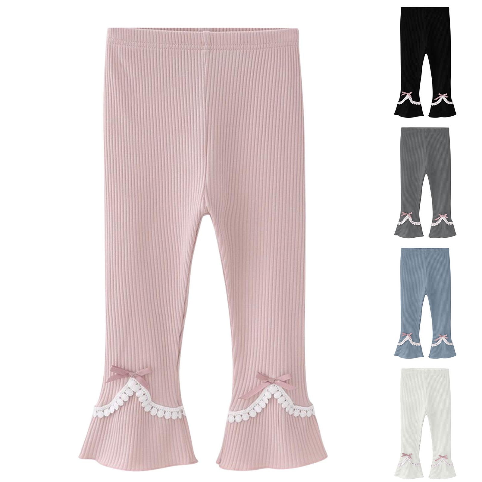 Fall Winter Savings!Ahuyic Long Pants for Kids,Girls Solid Color Bow ...