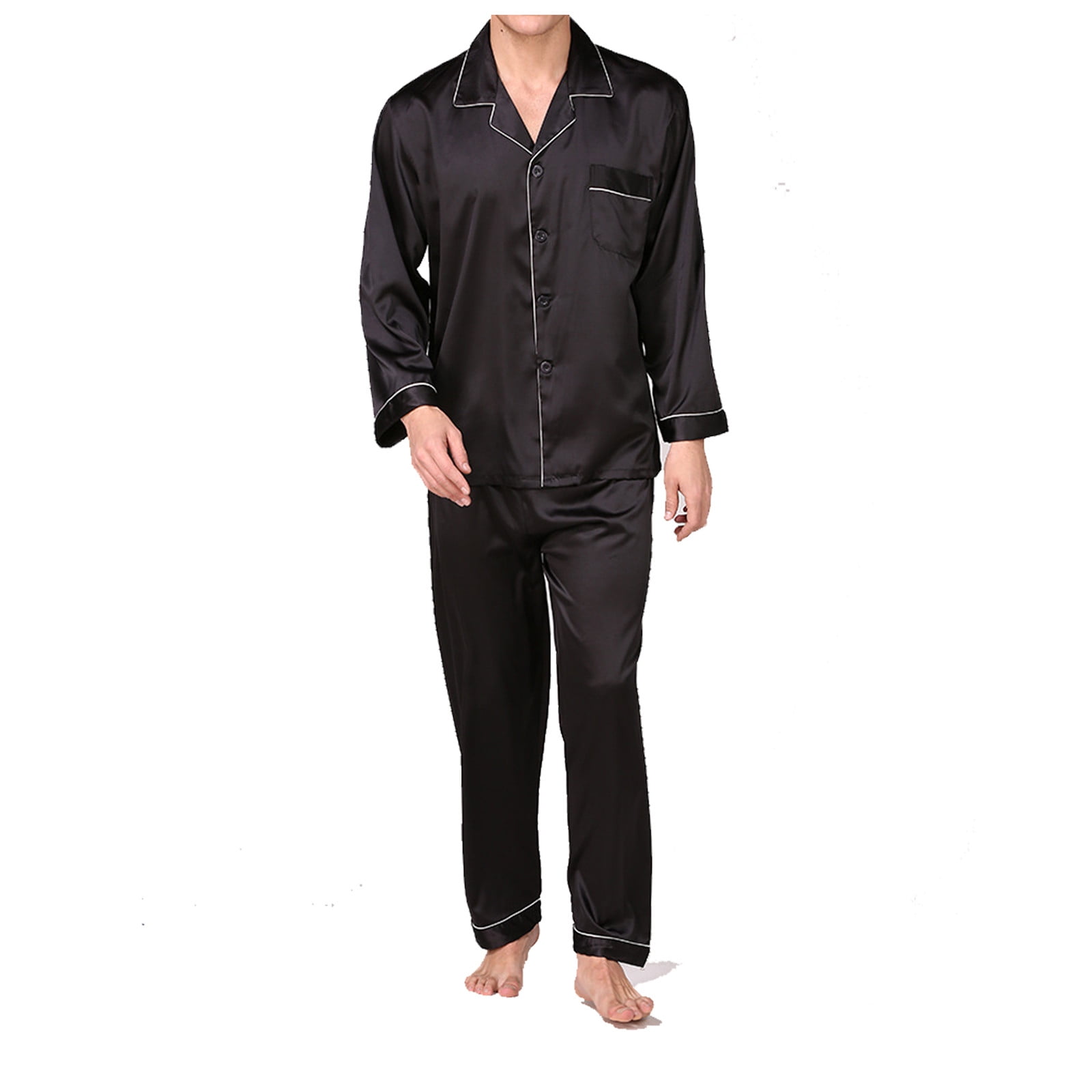 Fall Winter Savings Clearance! Itsun Mens Pajamas Set,Men's Silk Satin ...