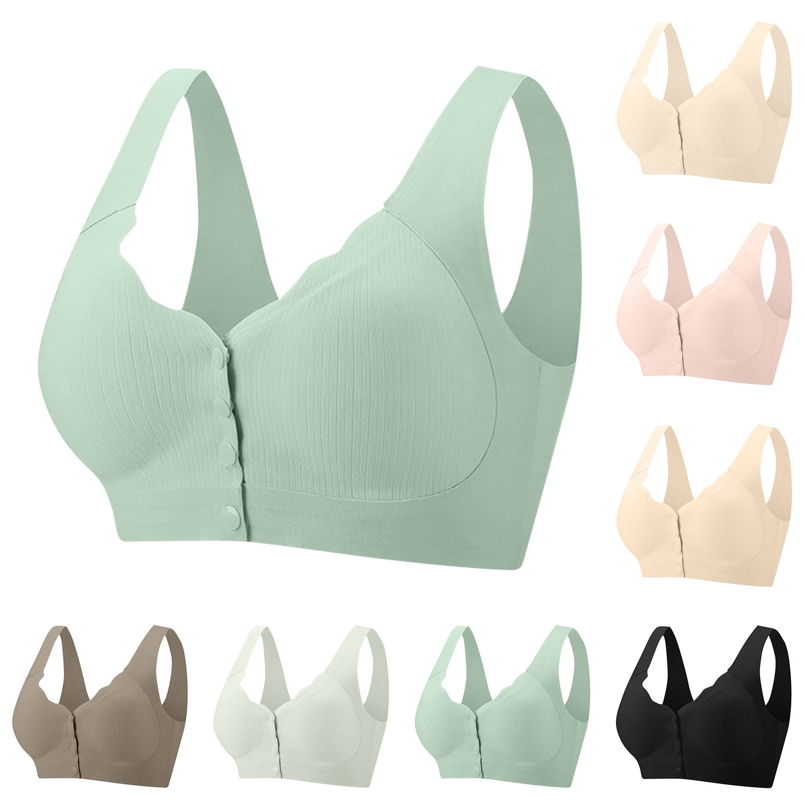 Swuxness Womens Front Closure Wireless Bra, Women's Push Up Bras, Women ...