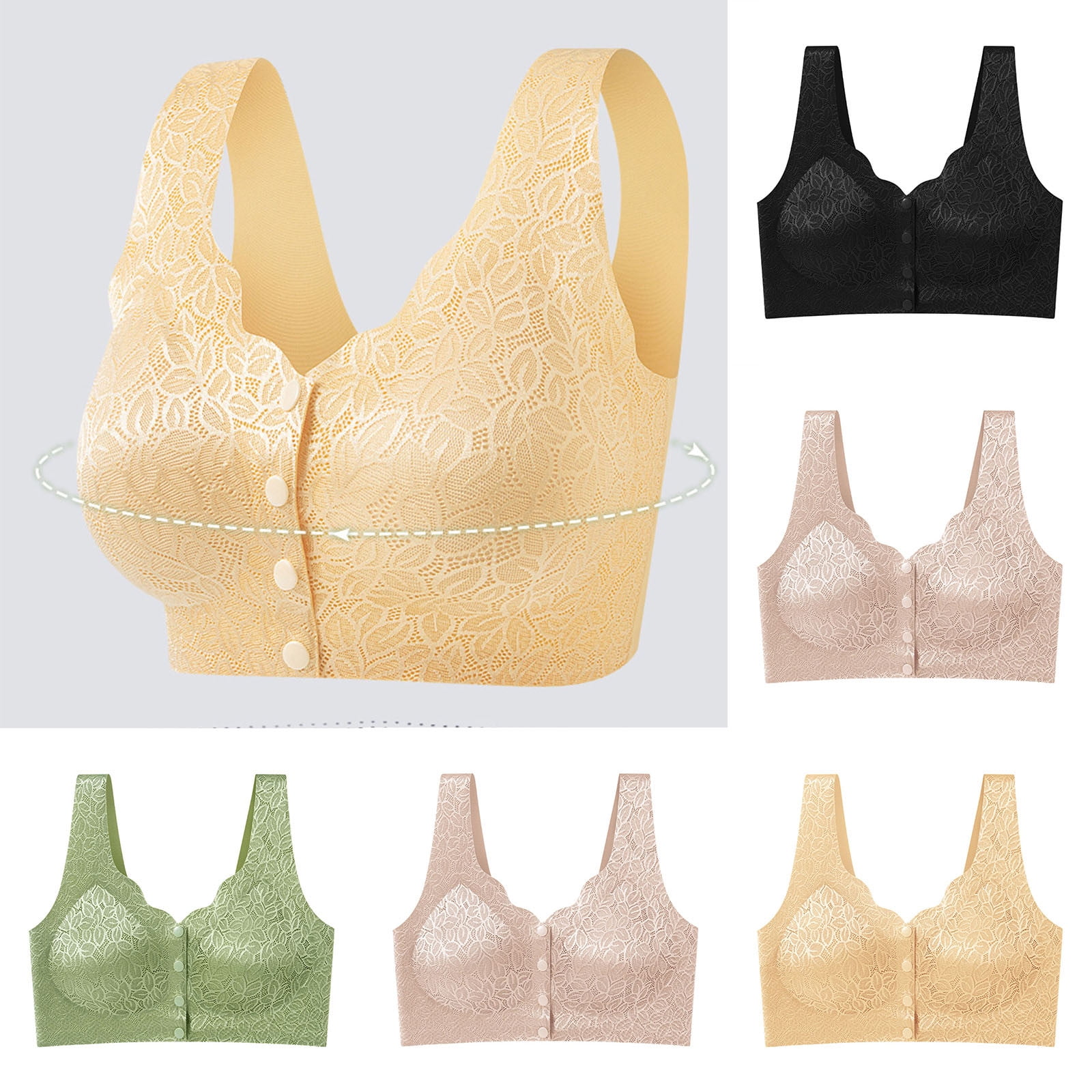 Fall/Winter Savings! Swuxness Womens Front Closure Wireless Bra, Women ...