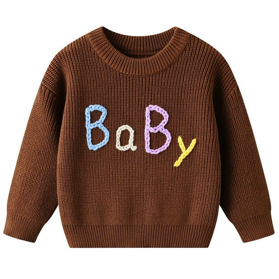 Fall Winter Sweater Toddler Boys Girls Long Sleeve Crewneck Sweaters ...