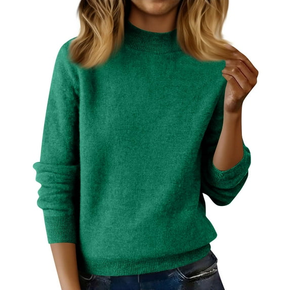 Fall Winter Sweaters for Women Long Sleeve Tops Jumper Knitted Pullover ...