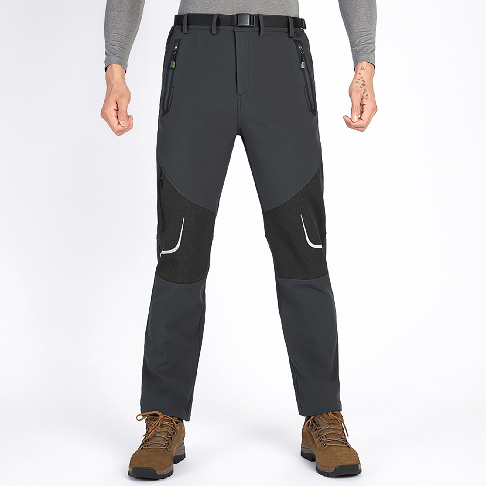 Fall Winter Trousers for Men Outdoors Fleece Thicken Waterproof Sports ...