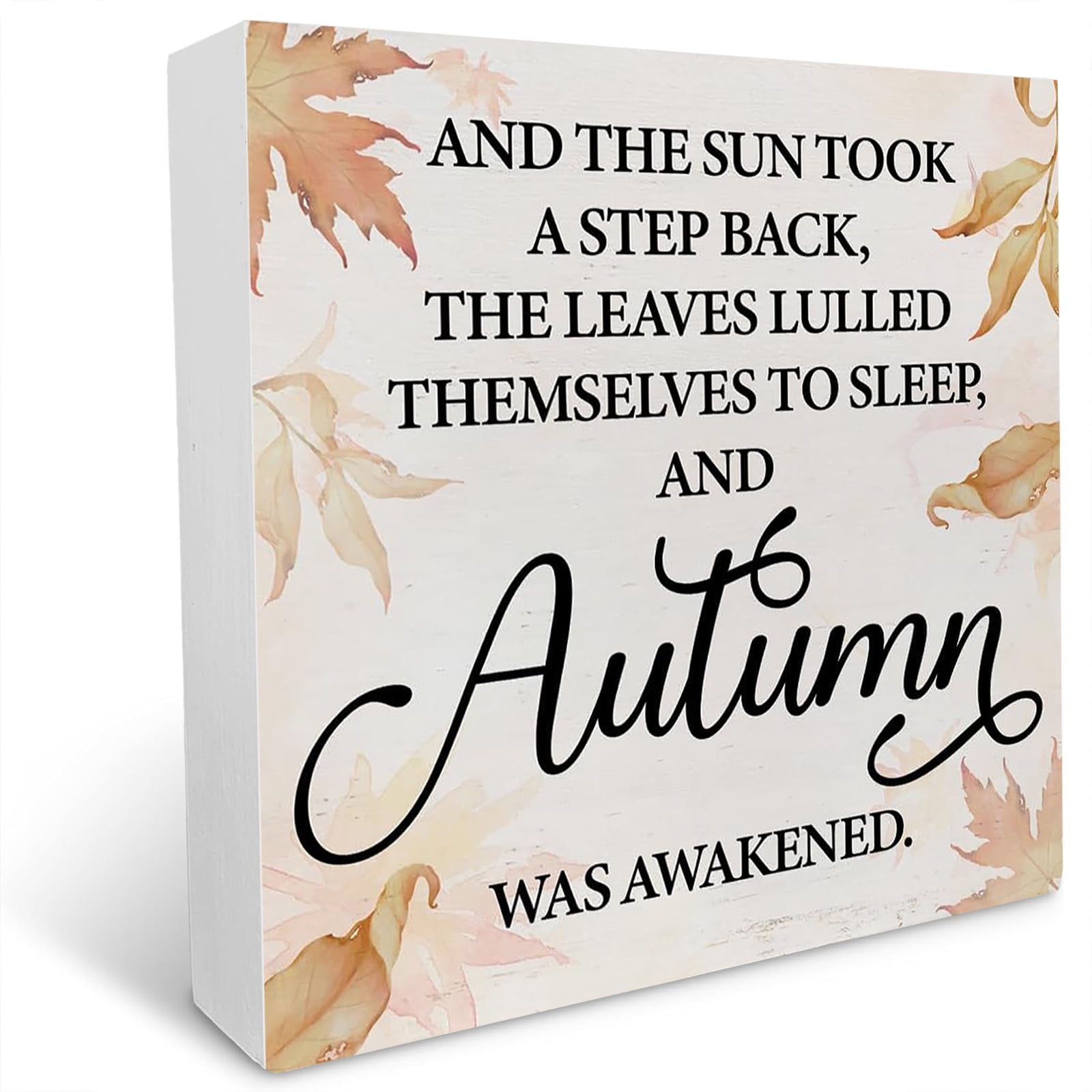 Fall Wood Box Sign Art Desk Decor Autumn Wood Block Sign Themselves to ...