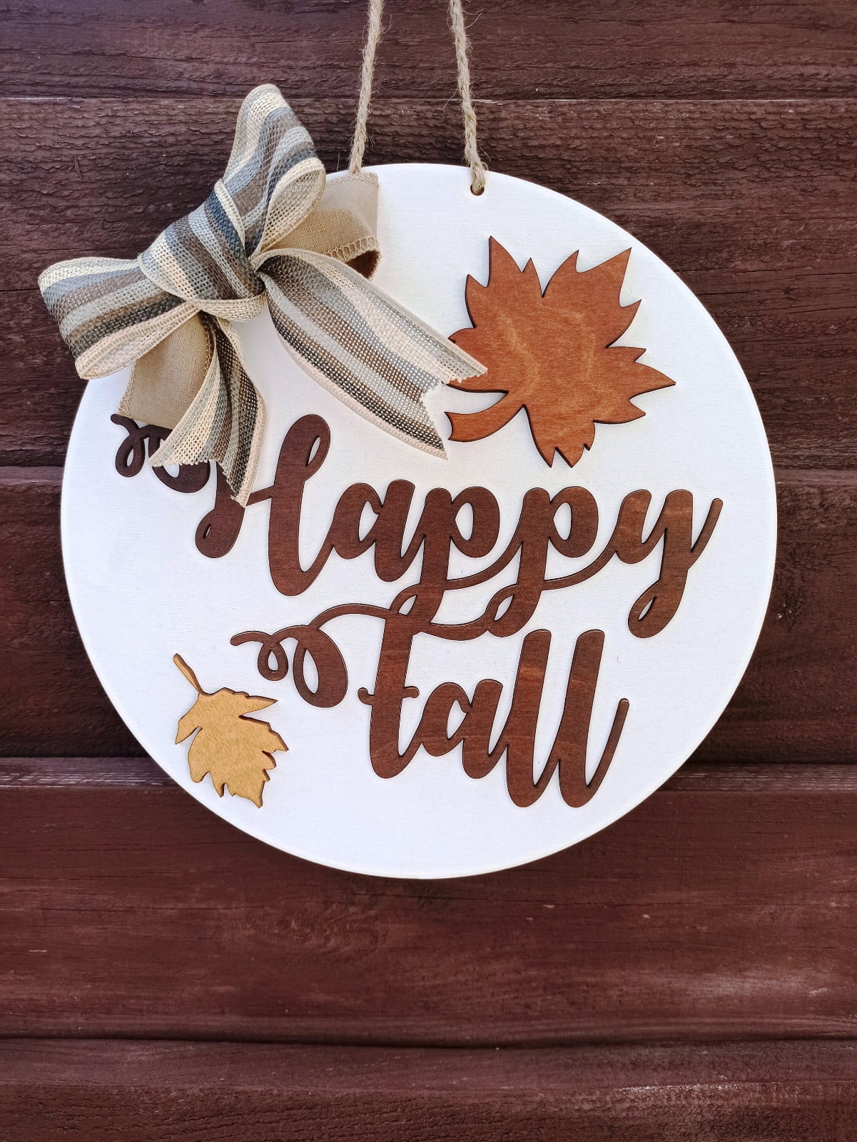 Fall Wooden Hanging Sign Maple Tree Front Door Sign Autumn Thanksgiving ...