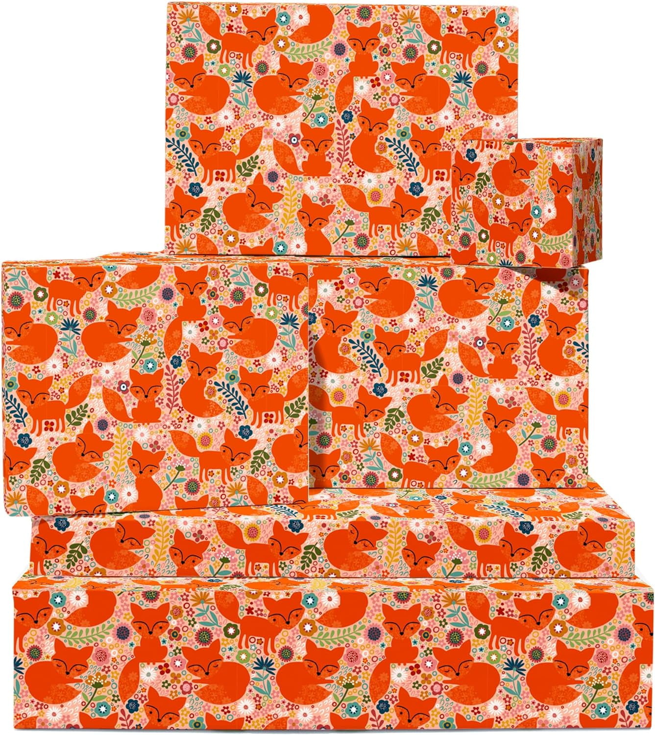Fall Wrapping Paper - Foxes Wrapping Paper For Birthday Thanksgiving ...