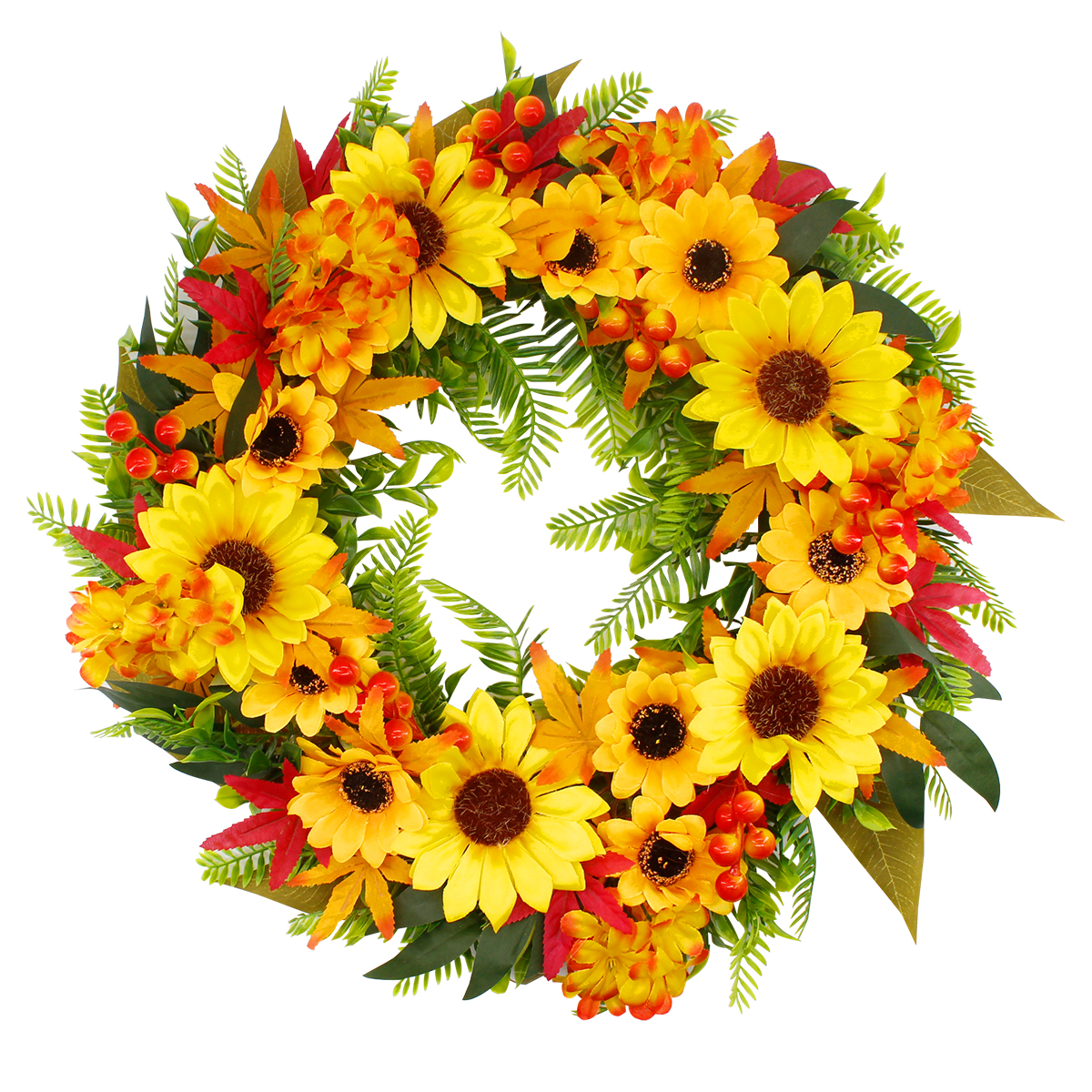 Yirtree Fall Wreath, Artificial Fall Wreaths for Front Door Outside ...