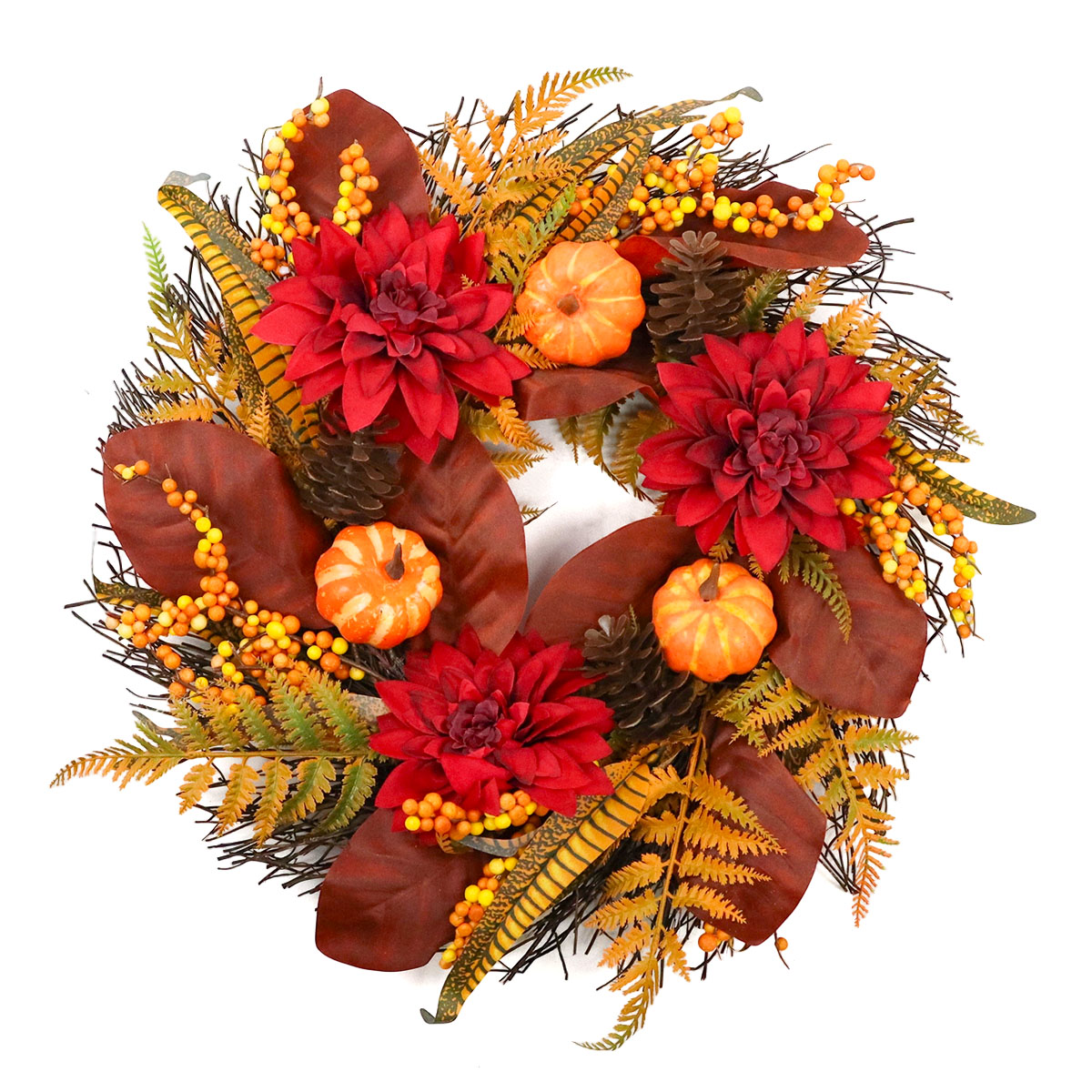 Fall Wreath Decoration Thanksgiving Front Door Decor Artificial Rustic ...