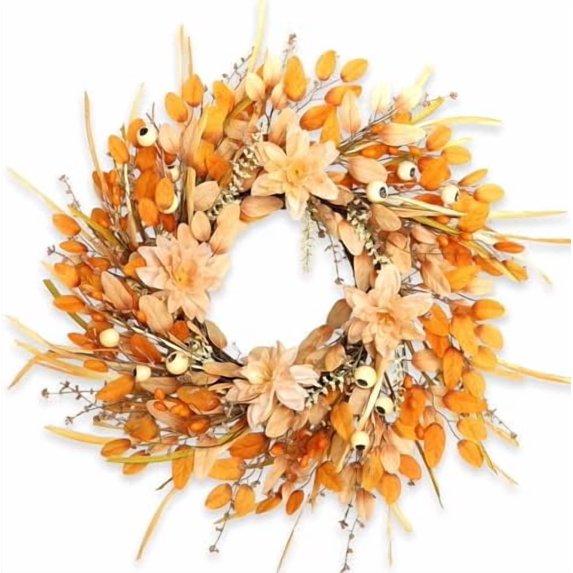 Fall Wreath for Front Door 24 Inch, Artificial Autumn Door Wreath with ...