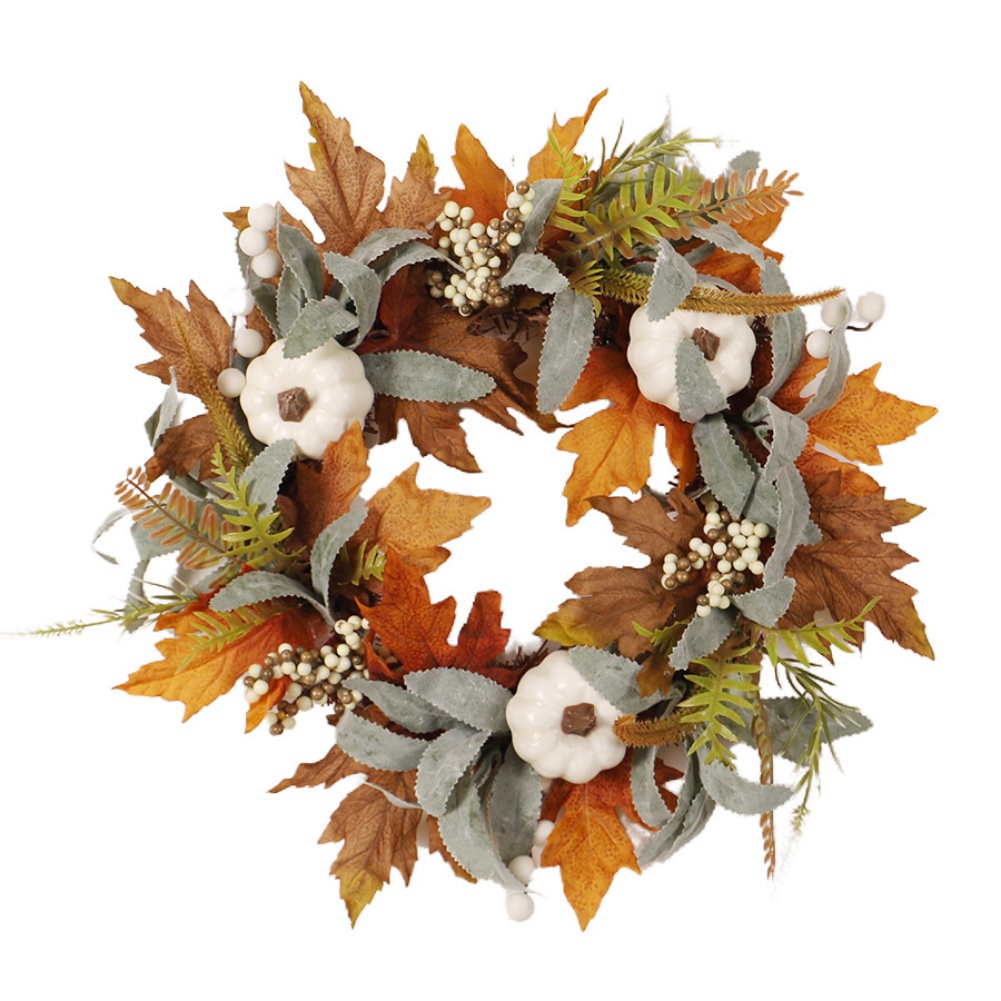 Fall Wreath for Front Door, Realistic Artificial Eucalyptus Leaves ...