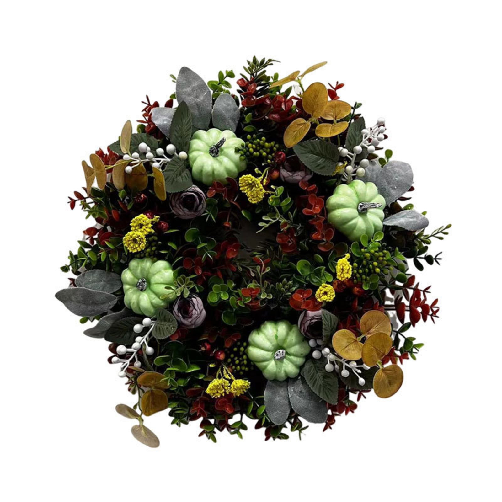 Fall Wreaths for Front Door - 16 Inch Autumn Colorful Eucalyptus ...