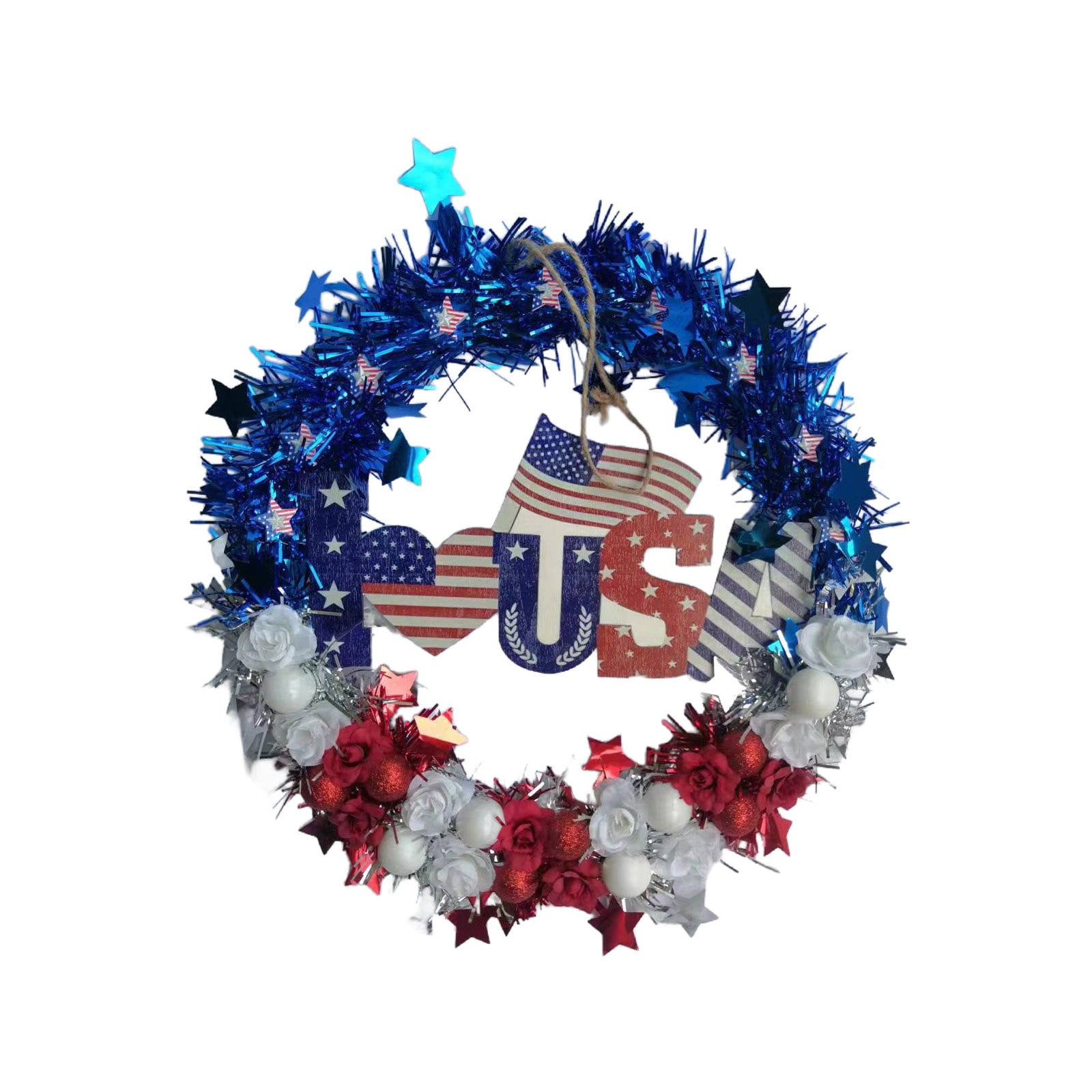 Fall Wreaths for Front Door, Patriotic Red White Blue Flowers Wreath ...