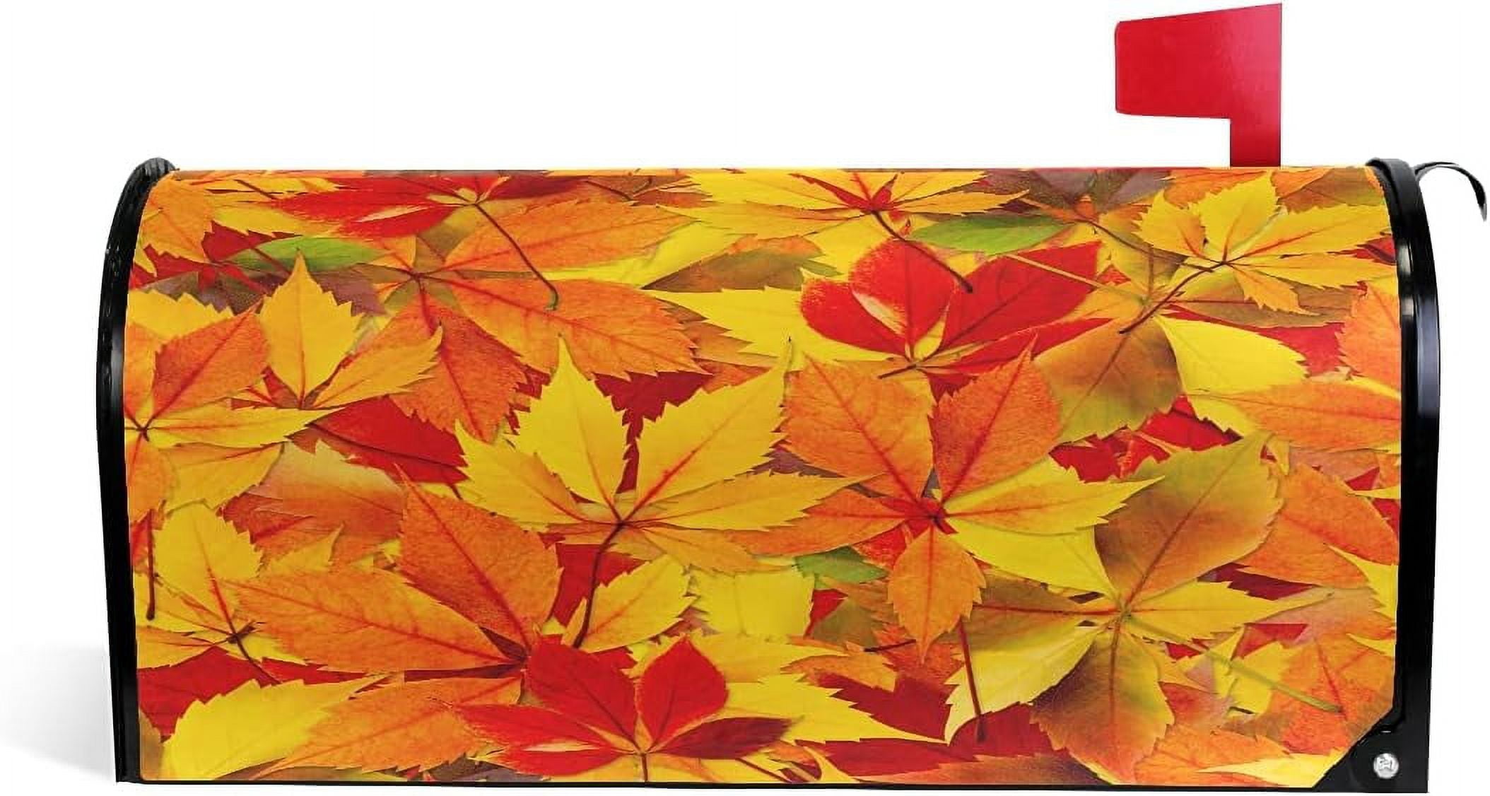 Fall Yellow Leaves Magnetic Mailbox Cover Autumn Maple Leaf Mailbox ...
