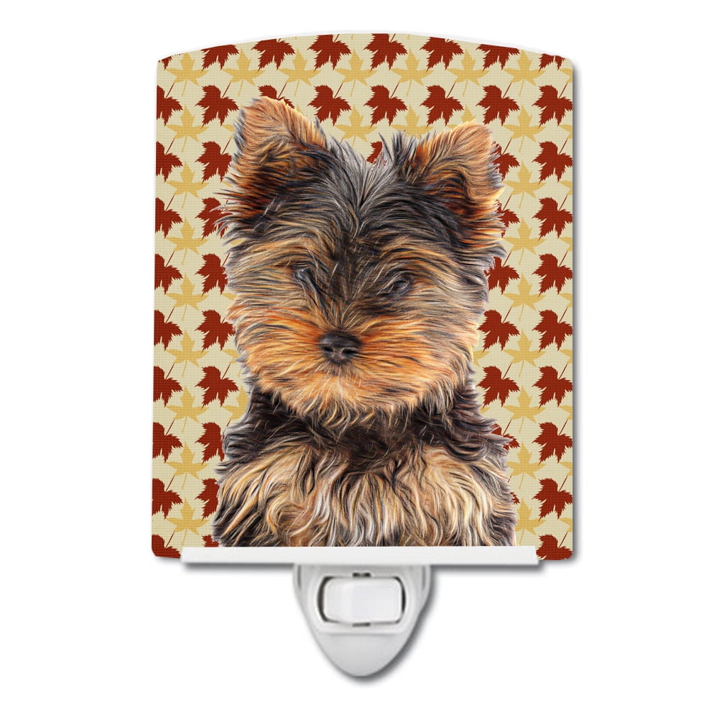 Fall Yorkie Puppy / Yorkshire Terrier Ceramic Night Light - Walmart.com