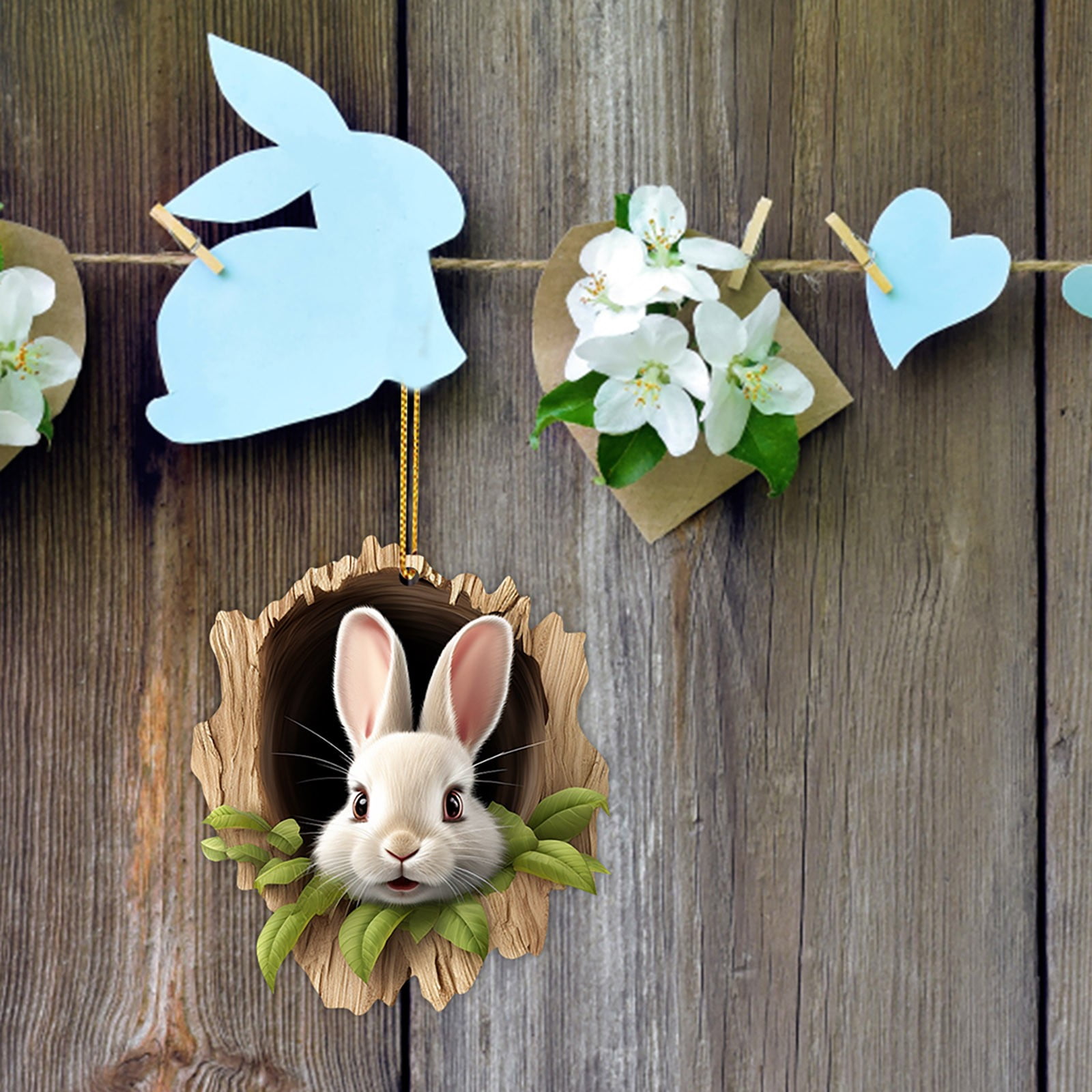 Fall fashion decor 2024 Easter Bunny Hole Acrylic Pendant Whimsical ...