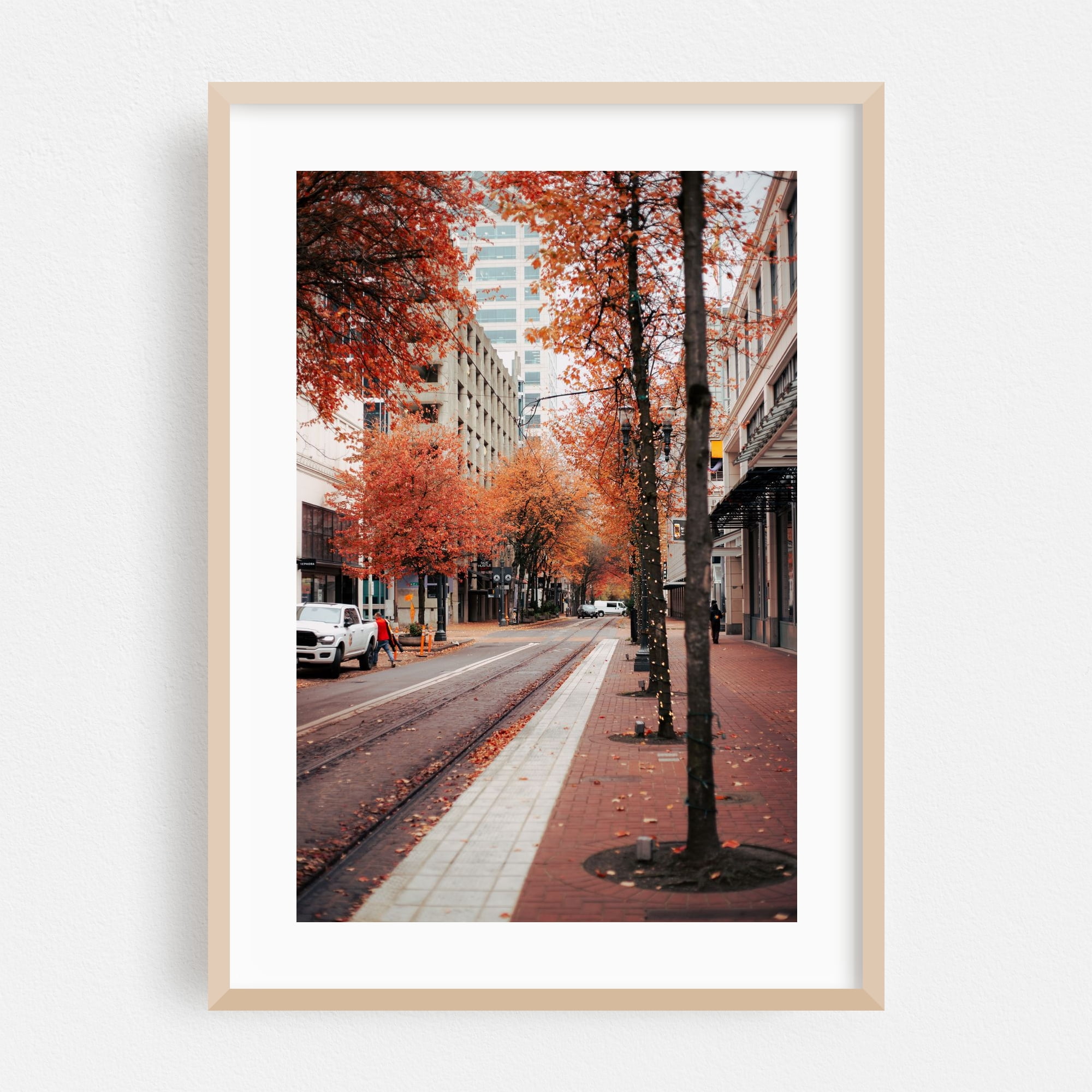 Fall in Downtown Portland - Portland Oregon Photography Oak Framed Wall ...