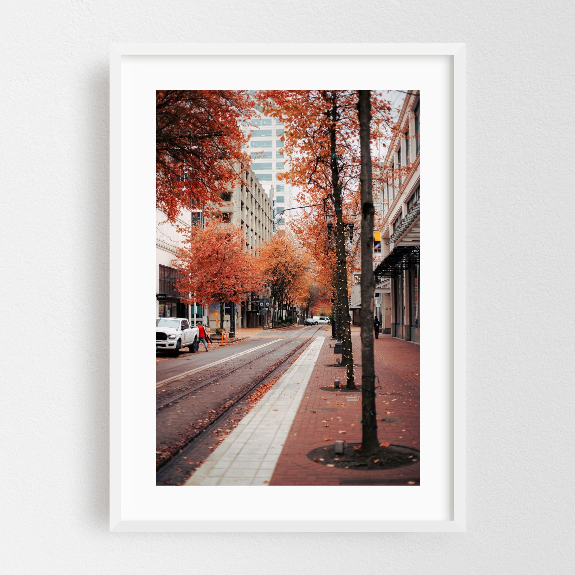 Fall in Downtown Portland - Portland Oregon Photography White Framed ...