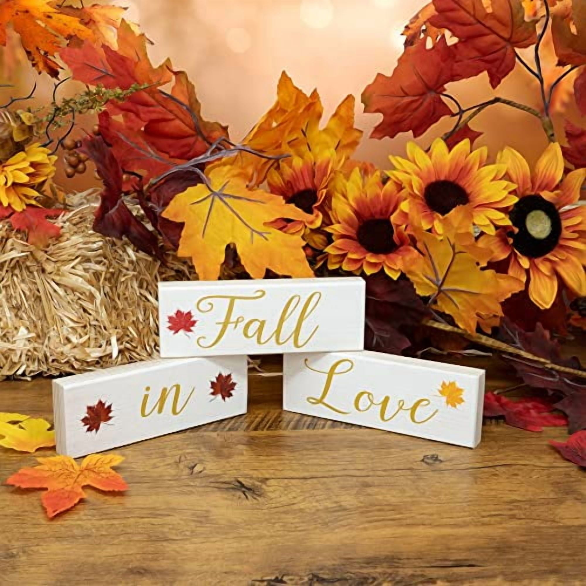 Fall in Love Wooden Blocks - Fall Decor, Wedding and Bridal Showers ...