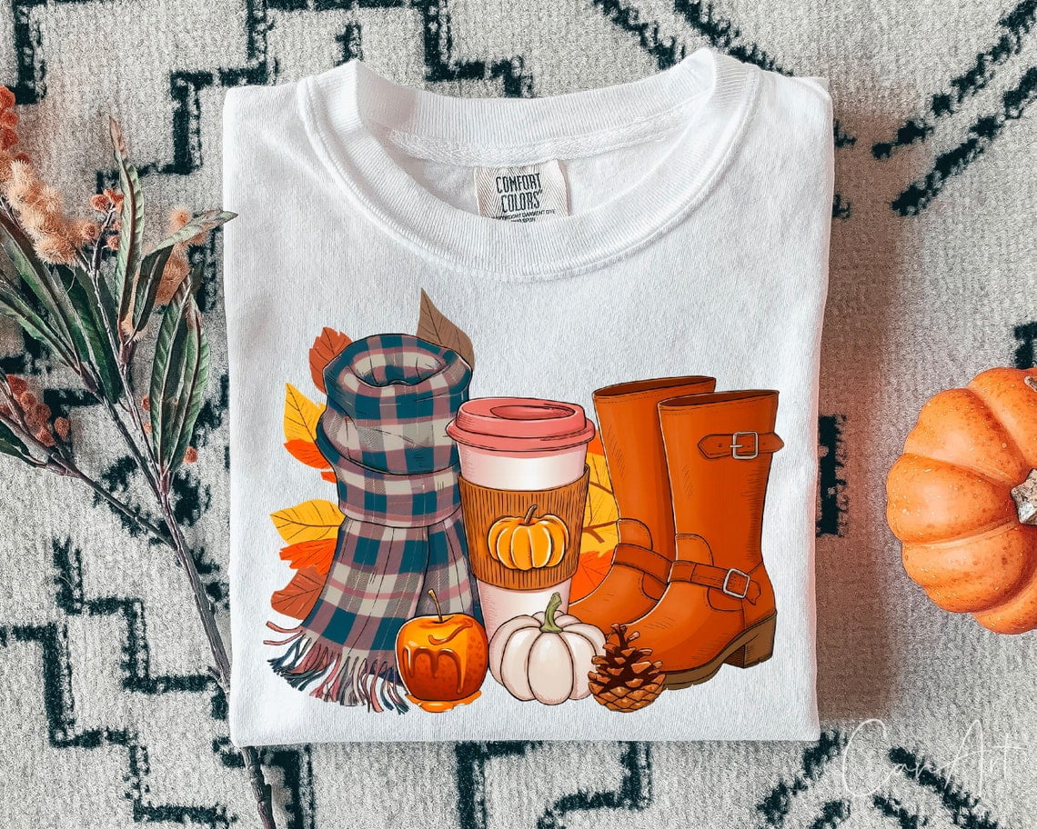 Fall shirt, Autumn shirt Sublimation T-Shirt Print File, Cozy Autumn ...