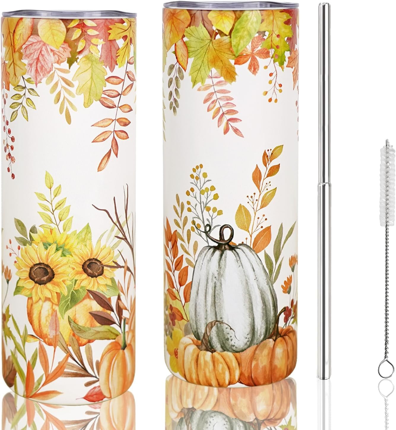 Fall tumbler with Lid and Straw, Fall Gifts, Autumn Gifts for Women ...