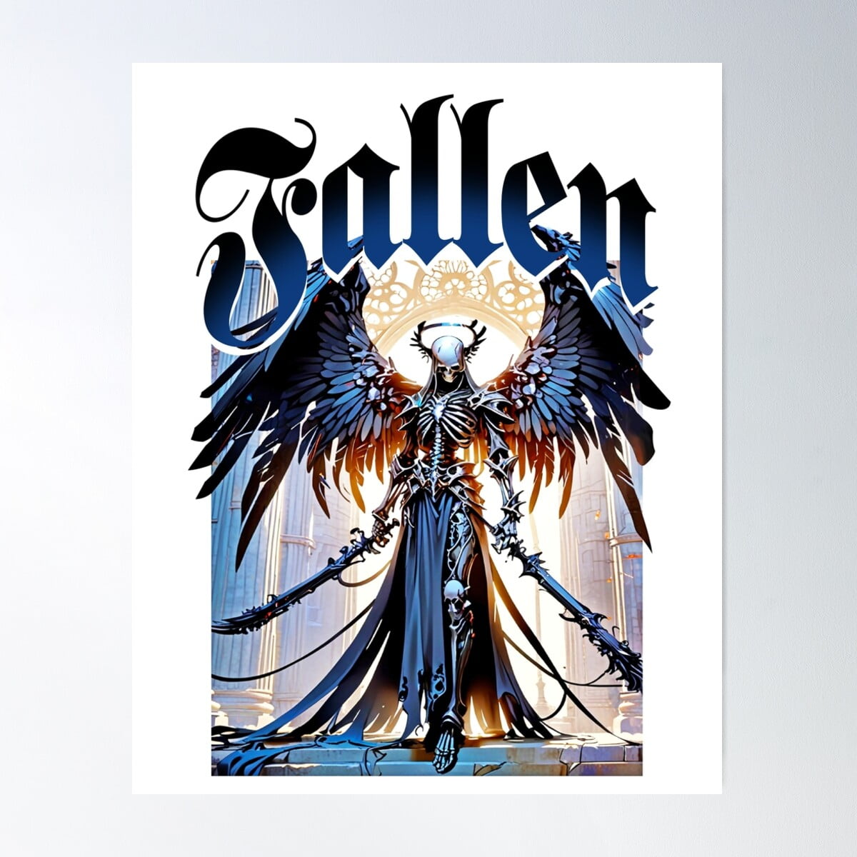 Fallen Angel Become Evil Dark Knight Poster Wall Art, Modern Wall Decor ...