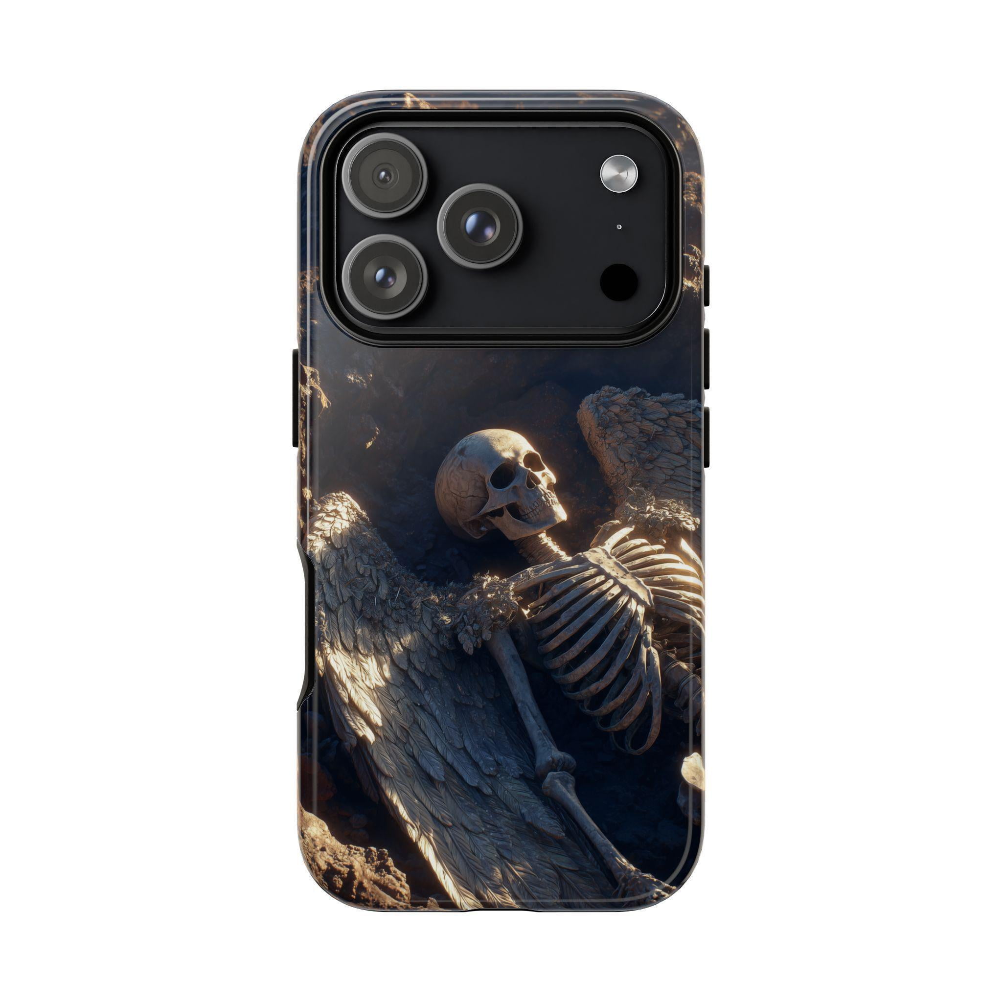 Fallen Angel Bone Helm Sun Grave Dark Gothic Scene Phone Case with ...
