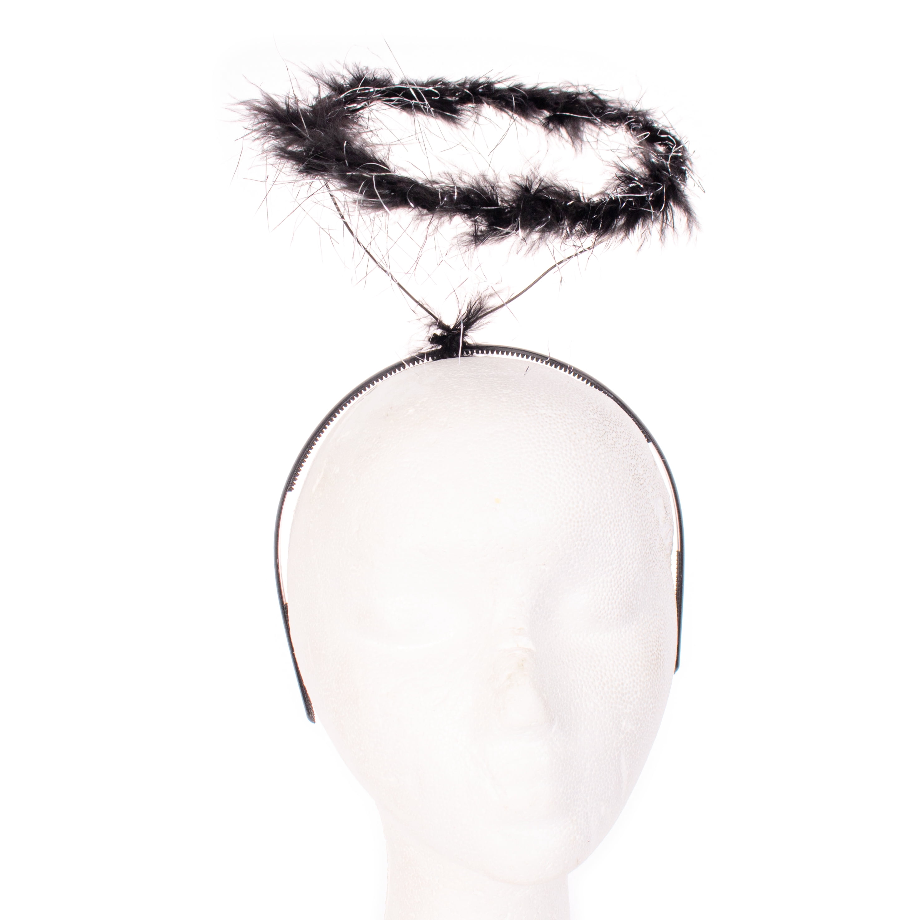 Fallen Angel Feather Halo Halloween Costume Women Headband, Black, One ...