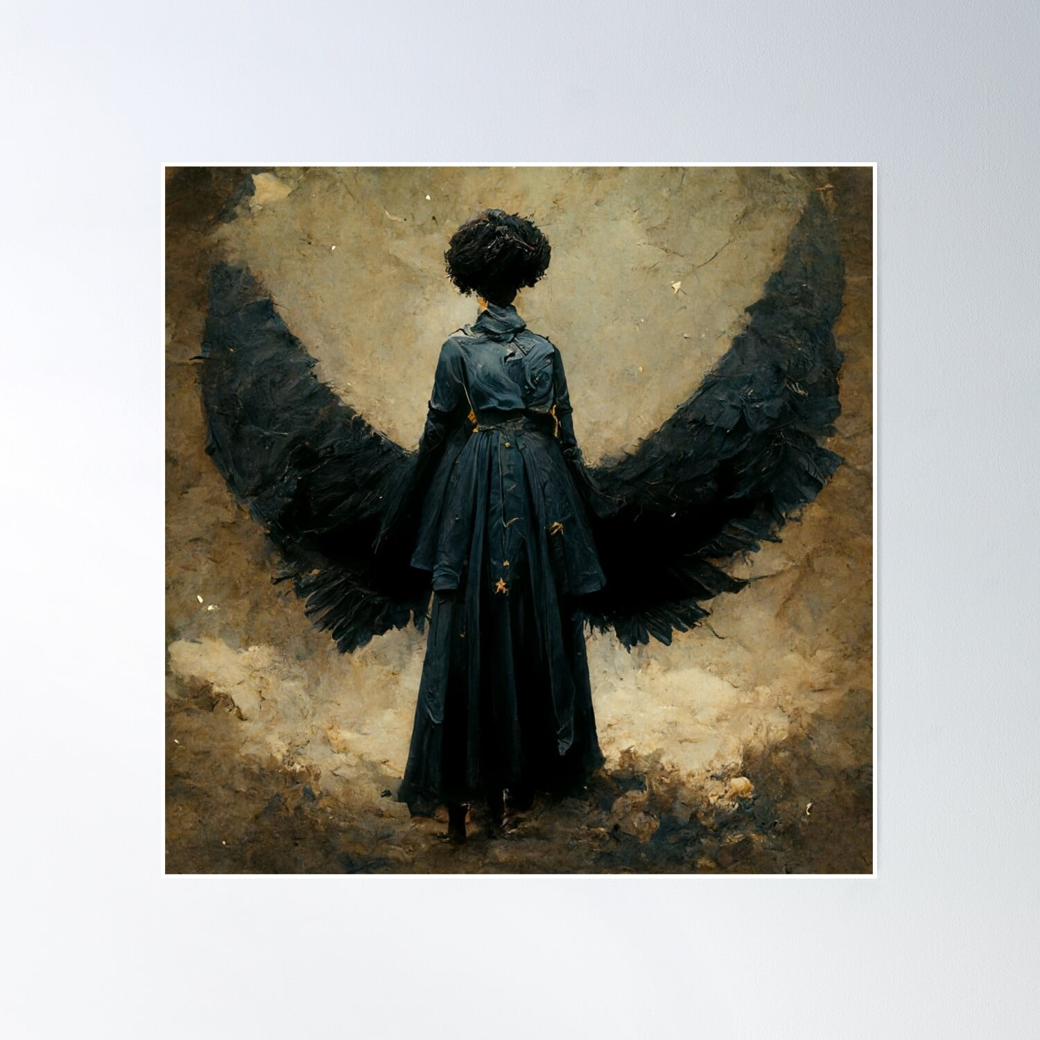 Fallen Angel In The Sky. Poster Wall Art, Modern Wall Decor, 24x24 ...