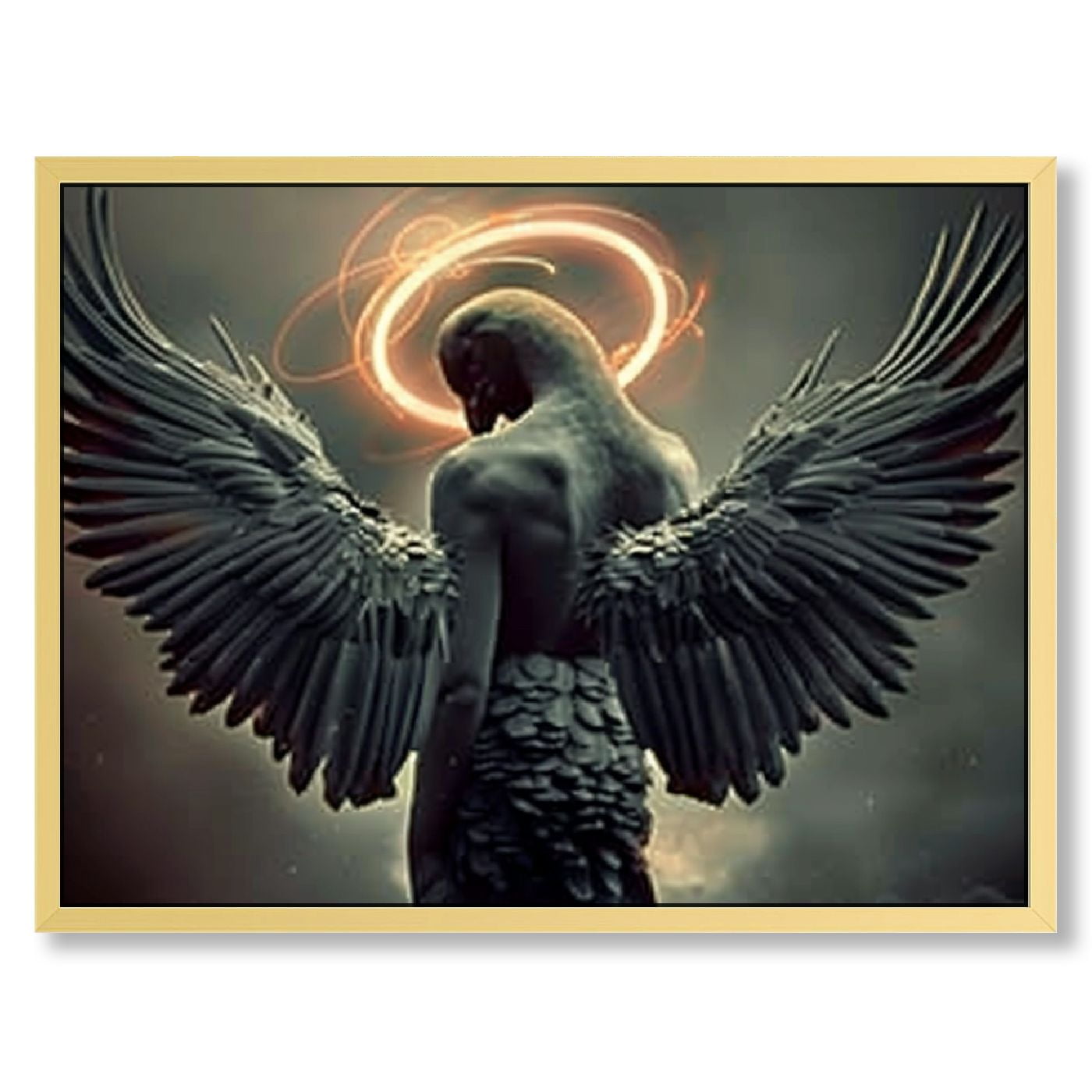 Fallen Male Angel Black Winged Angel Poster Modern Canvas Wall Art ...