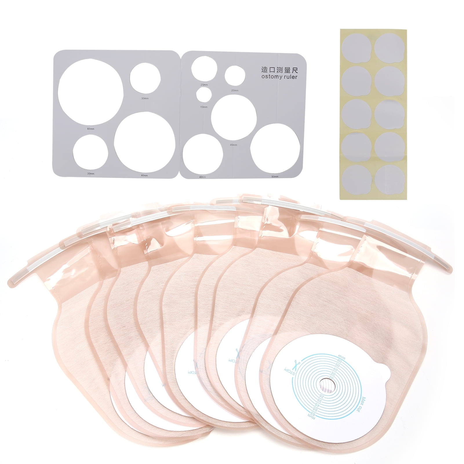 Falleo Clearance 10pcs Disposable Colostomy Bags One Piece Ostomy ...