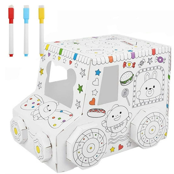 Falleo Clearance 3D Cardboard Playhouse Educational DIY Toy Hand ...