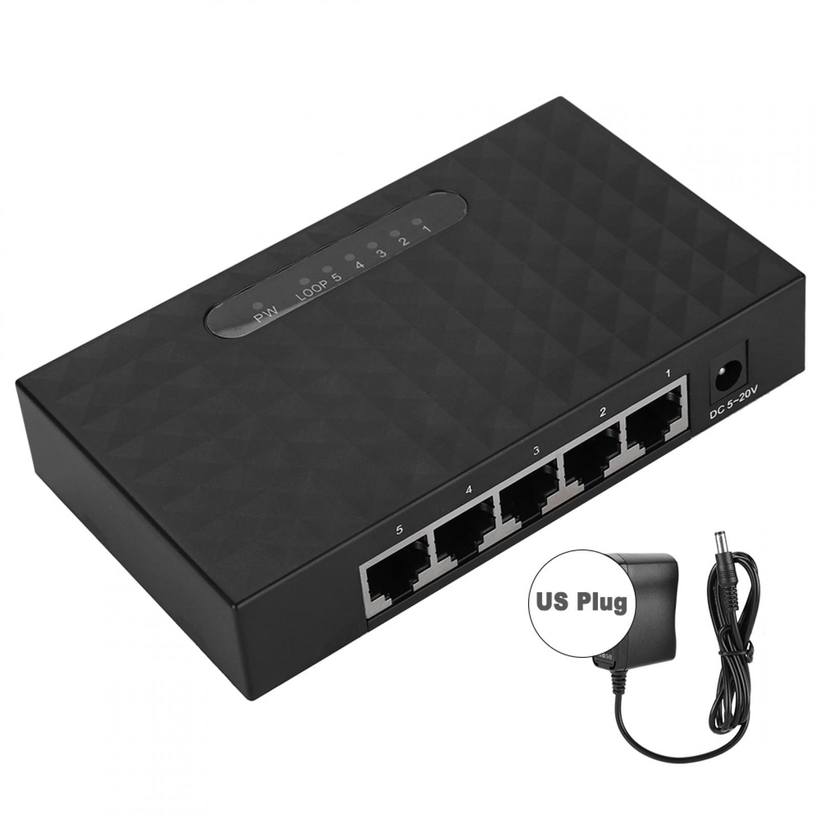 Falleo Clearance 5 Port Fast 10/100/1000Mbps Gigabit Ethernet LAN Hub ...