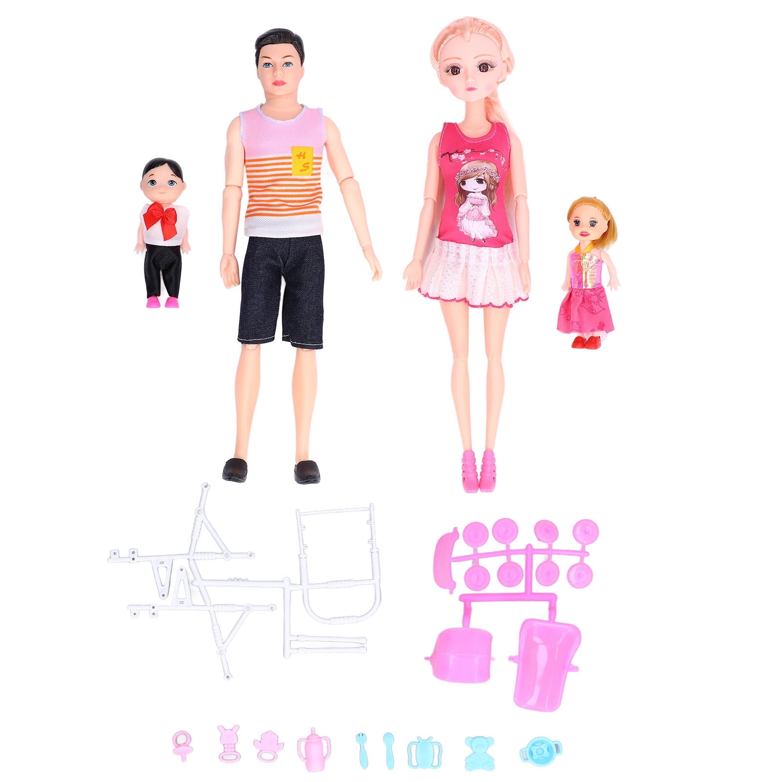 Falleo Clearance Family Doll Set Dad Pregnant Mom Female Male Baby ...