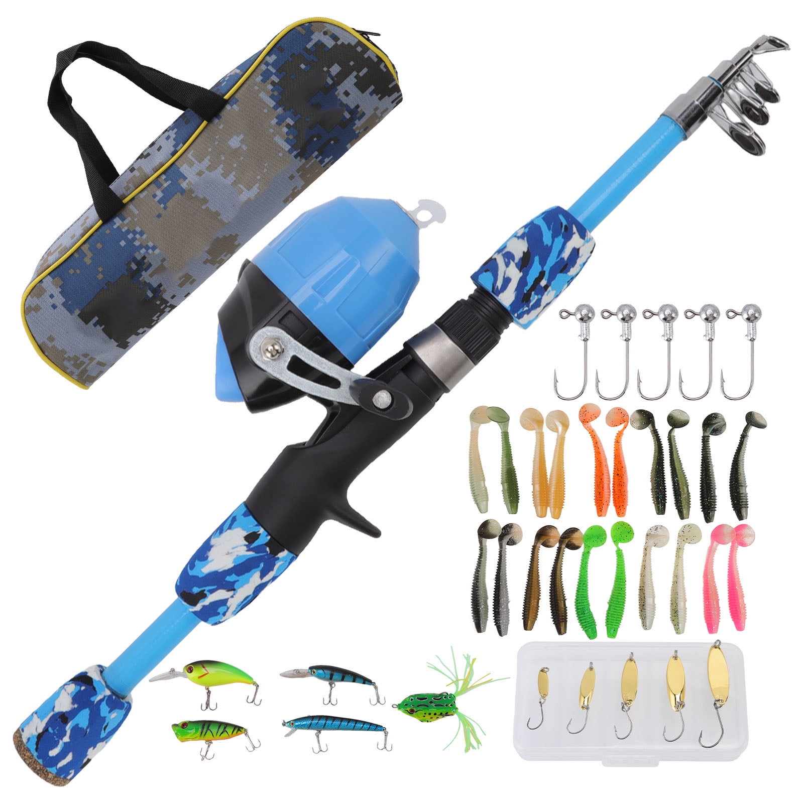 Falleo Clearance Kids Fishing Pole Set Multipurpose Retractable Kids ...