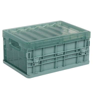 Collapsible Storage Box, Foldable Crate Organizer Bin with Handle ...