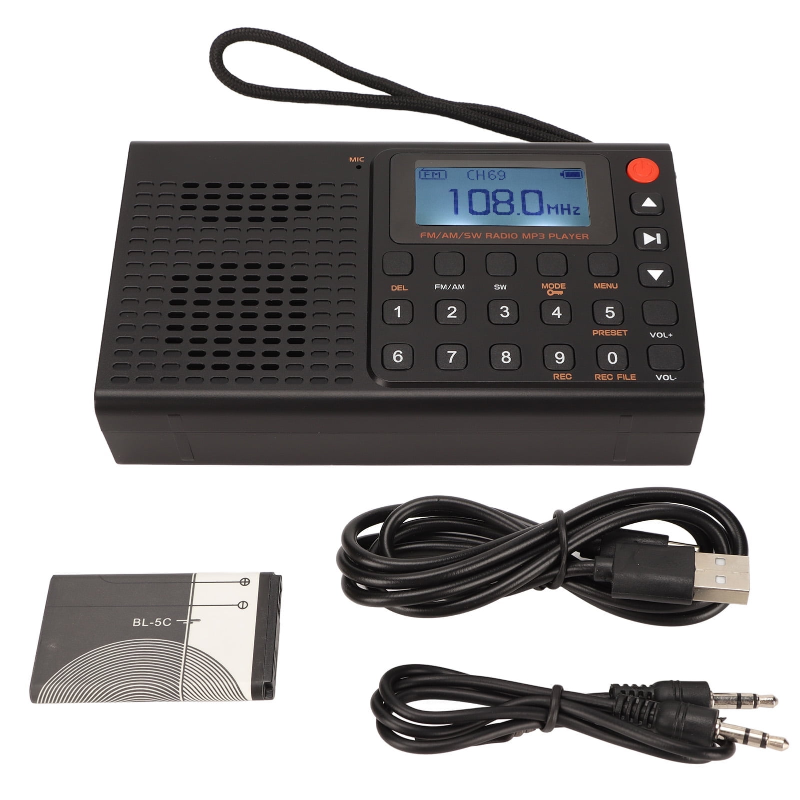 Falleo Clearance Portable Bluetooth Radio AM FM SW Full Band MP3 Player ...