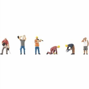 Construction Worker Toy Figures in Bright Colors for Creative Play