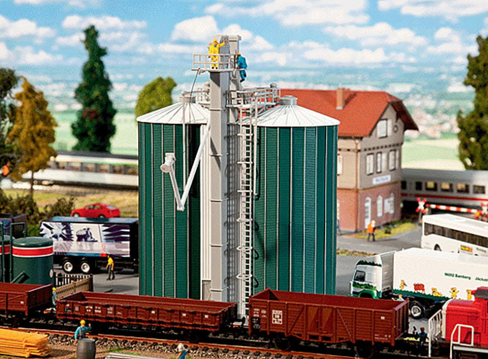 Faller HO Scale Building/Structure Kit Dual Silos with Elevator (Grain ...