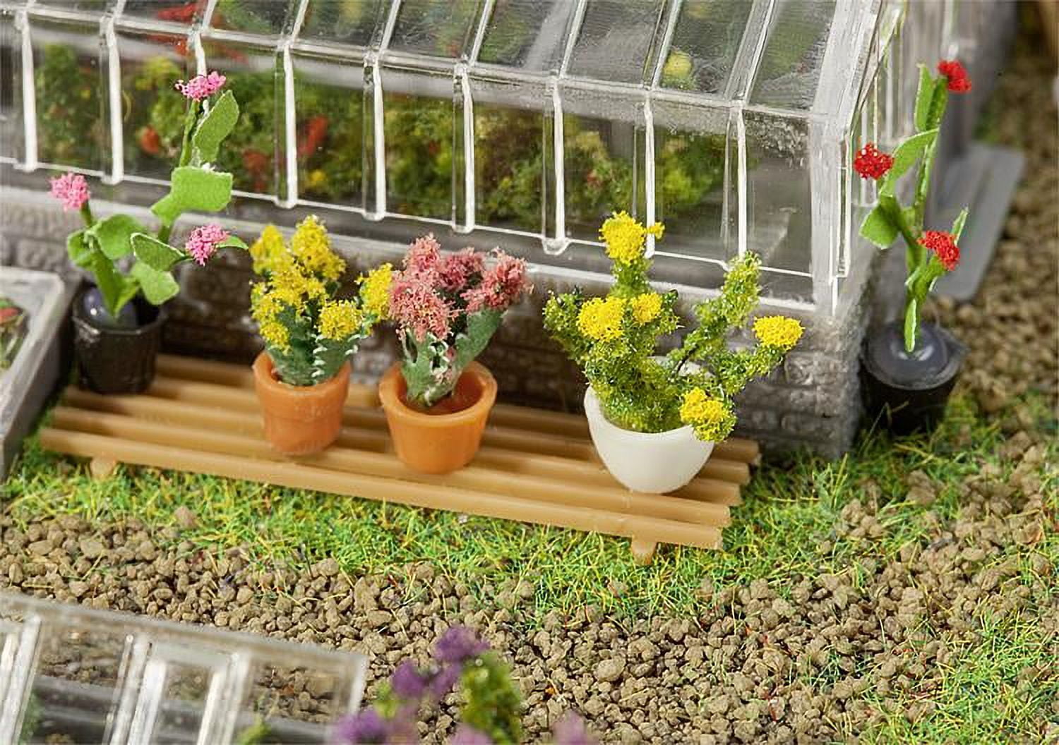 Faller HO Scale Model Railroad/Train Layout Scenery 6 Assorted Potted ...