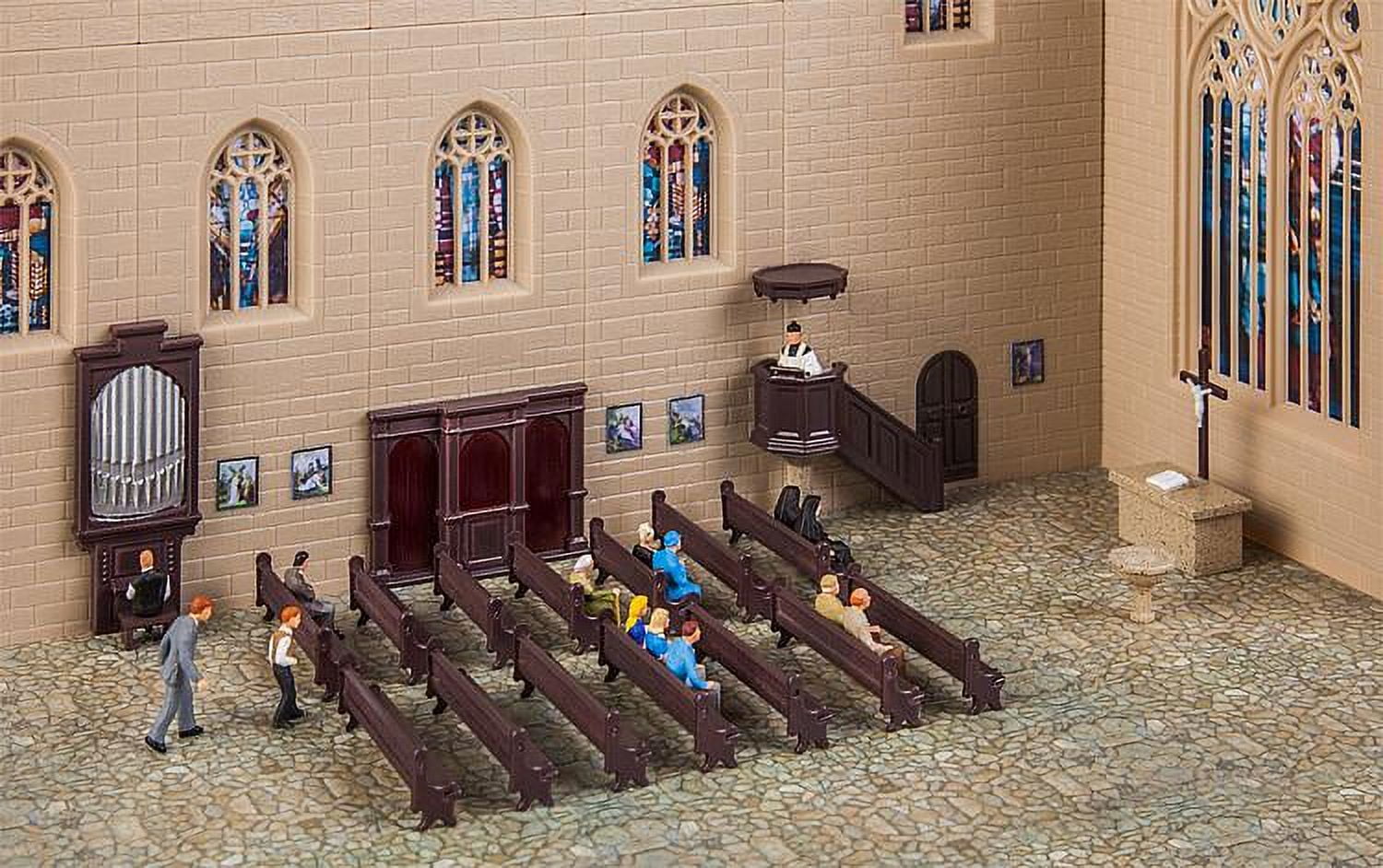 Faller HO Scale Scenery Accessory Kit Church Interior Details Pews ...