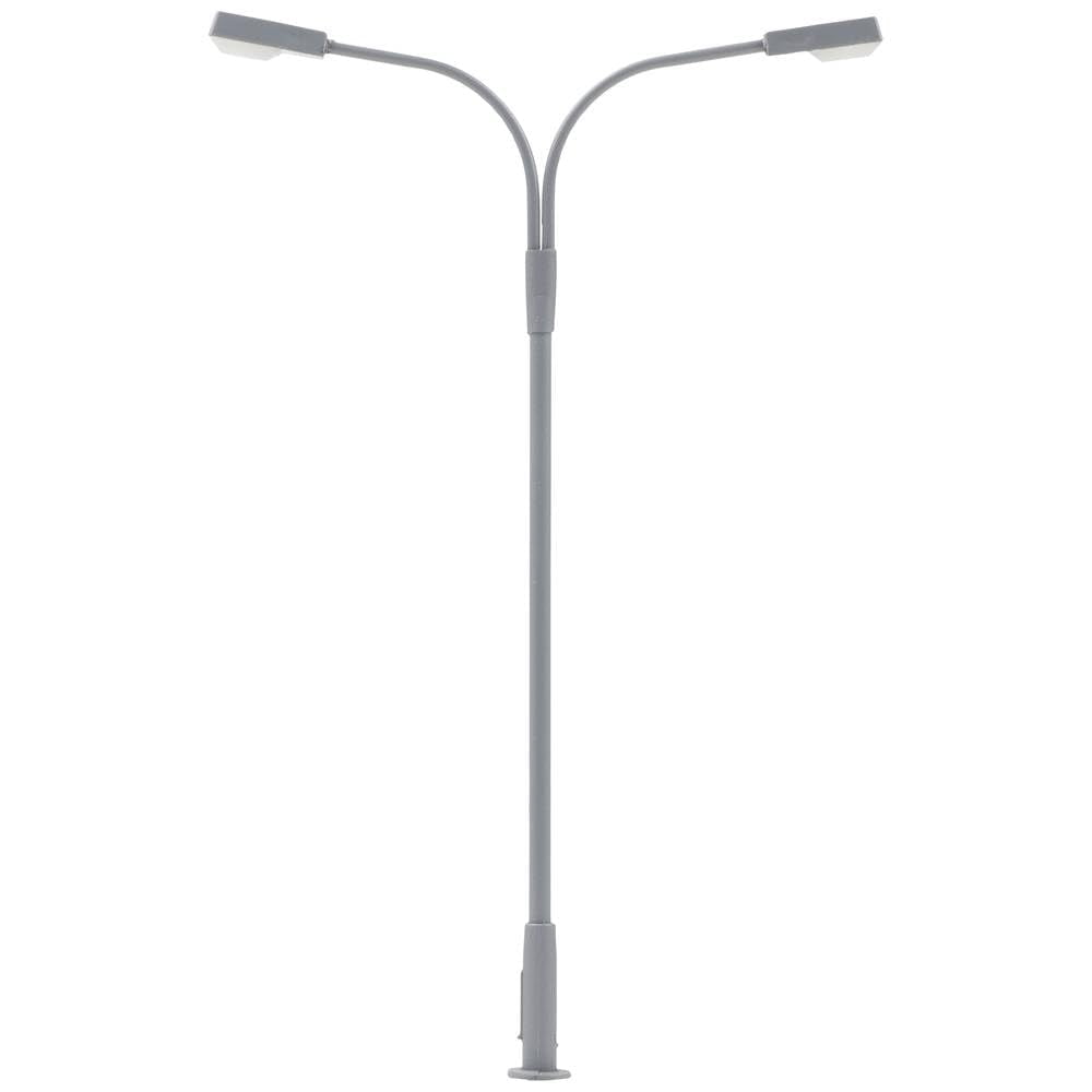 Faller LED Curved Neck Dbl Arm Street Light Cool White 94mm FA180220 HO ...