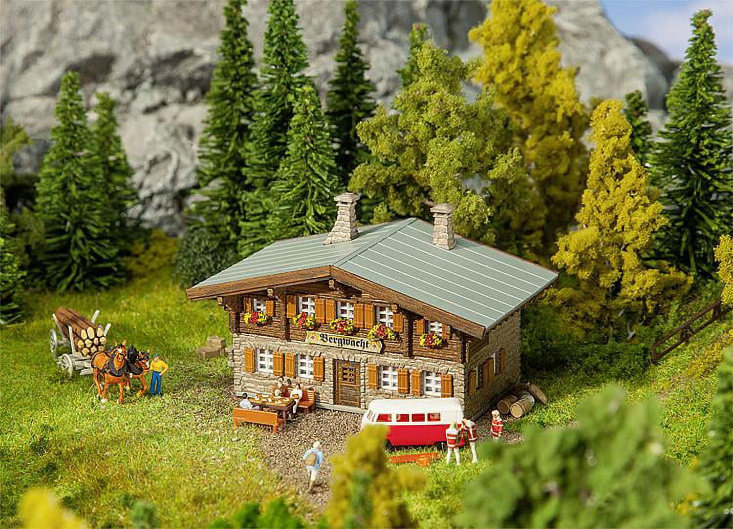 Faller N Scale Building/Structure Kit Mountain Rescue Chalet House ...