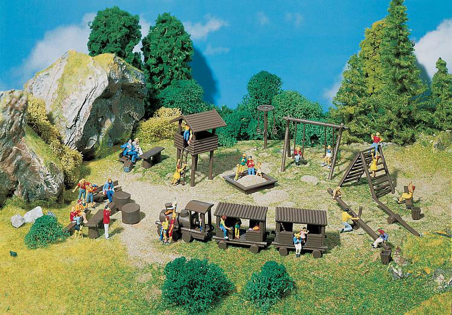 Faller N Scale Scenery Accessory Kit Adventure Playground Swings/Seesaw ...