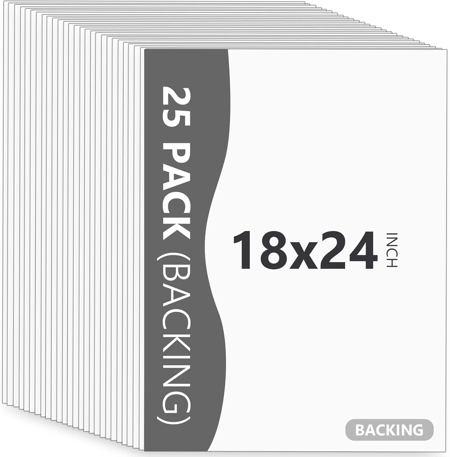 Falling in Art 25 Pack Backing Boards Only - 18x24 Uncut White Mats ...