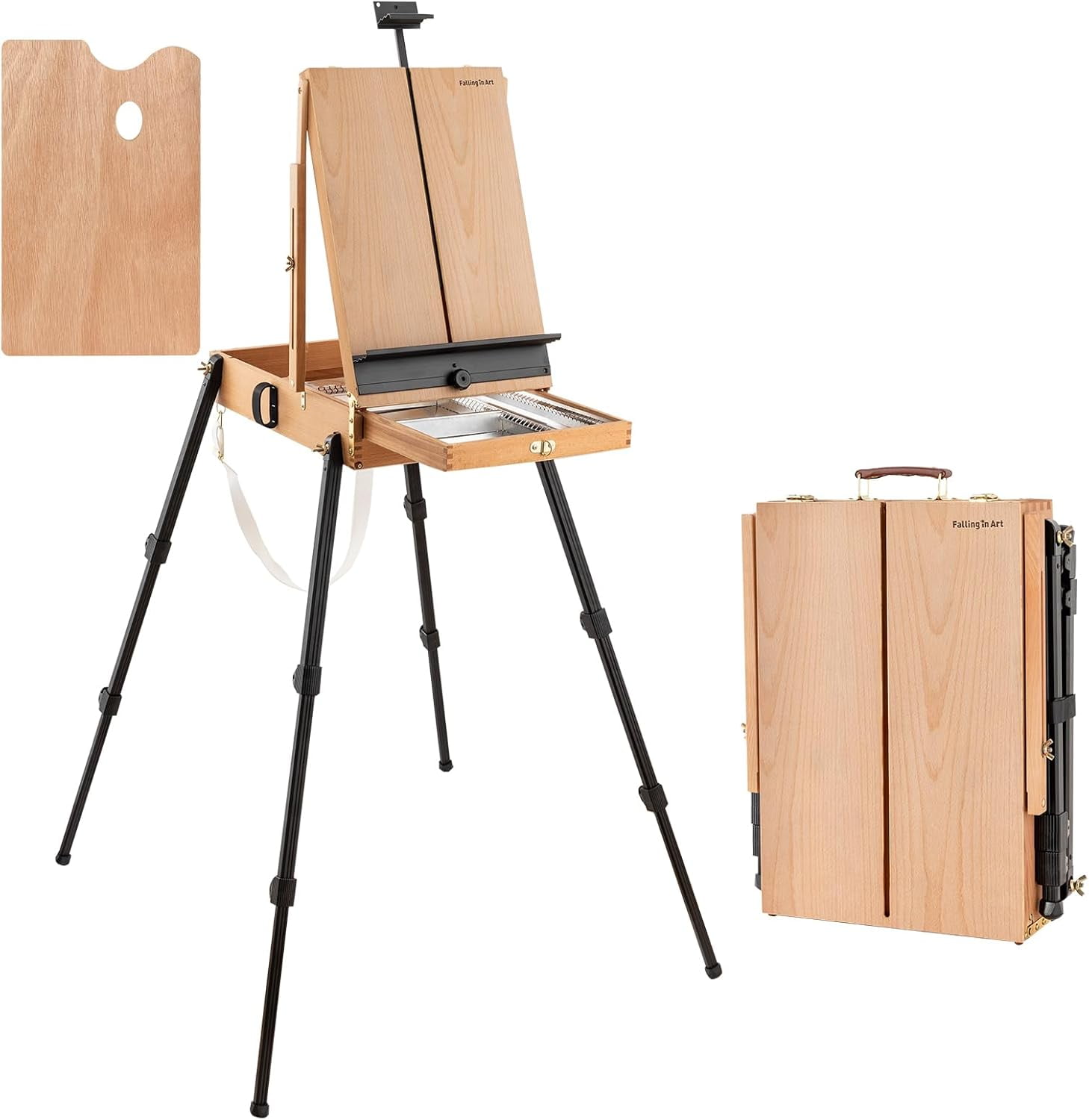 Falling in Art 4 Legs Beechwood French Easel - Portable Plein Air ...