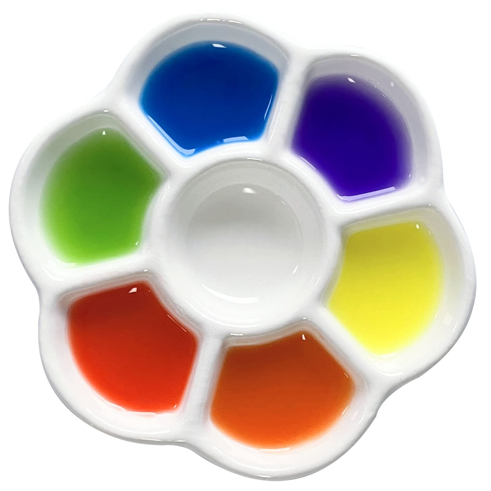 Falling in Art 7-Well Ceramic Paint BSL1 Palette - 4.5Inch Flower ...